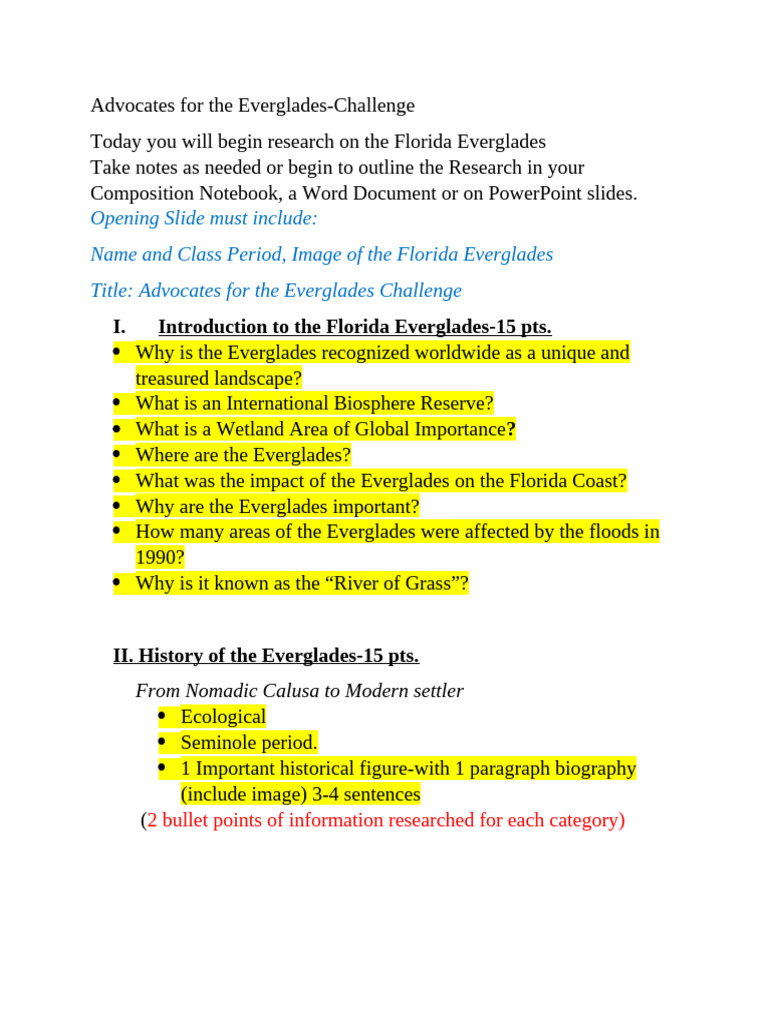 Final-Everglades Challenge Presentation Parts IV V VI VII | PDF ...