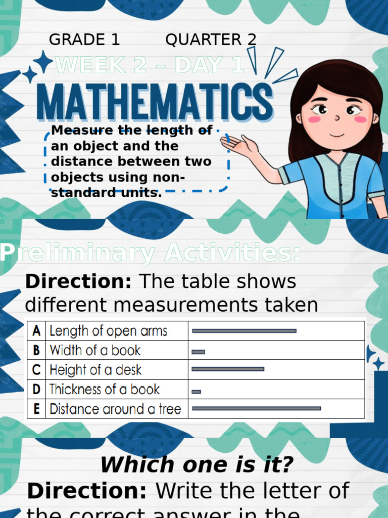 Grade 1 Q2 Math Week 2 | PDF | Length