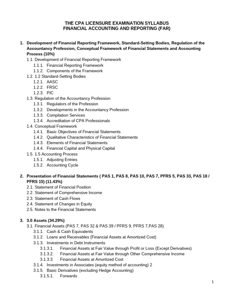 The Cpa Licensure Examination Syllabus | PDF | Money | Corporations