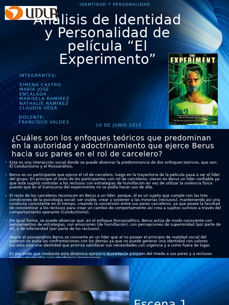 Ejercicio 1 Identidad y Personalidad-El Experimento | PDF | Agresión | Psicoanálisis