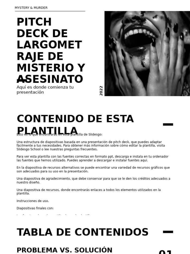 Mystery & Murder Film Pitch Deck | PDF | Planetas | Júpiter