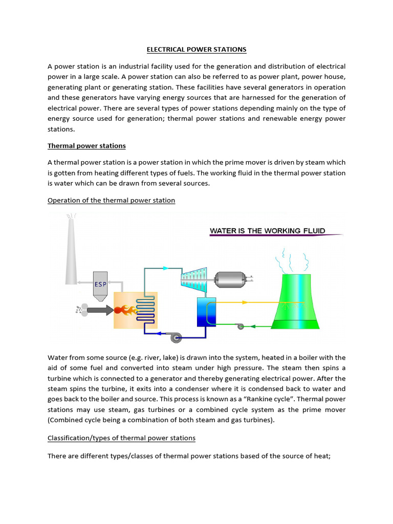 ELECTRICAL POWER PRINCIPLES 2223 Power Stations and Substations | PDF ...