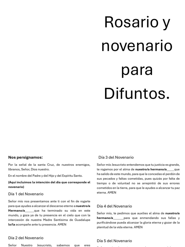 Novenario Difuntos | PDF | María, madre de Jesús | Oración