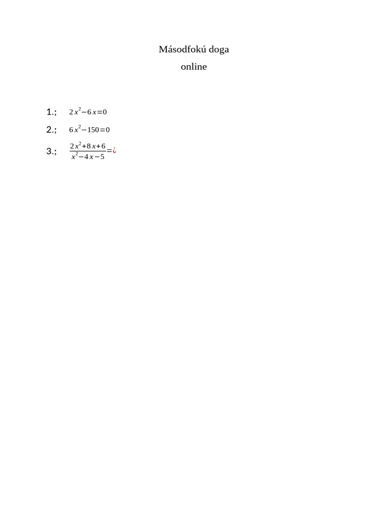 Másodfokú Doga Online | PDF