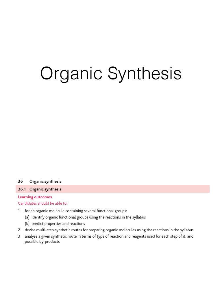 Chem - JC2 Organic Synthesis + Notes | PDF | Amine | Organic Chemistry