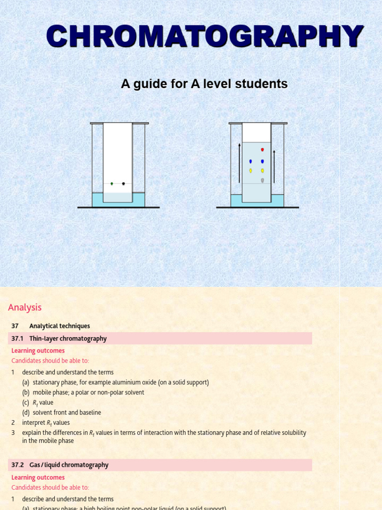 Understanding Rf Values in Chromatography | PDF | Chromatography | Thin ...