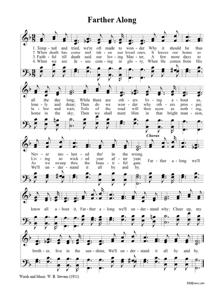 Farther Along Hymn Lyrics and Music | PDF
