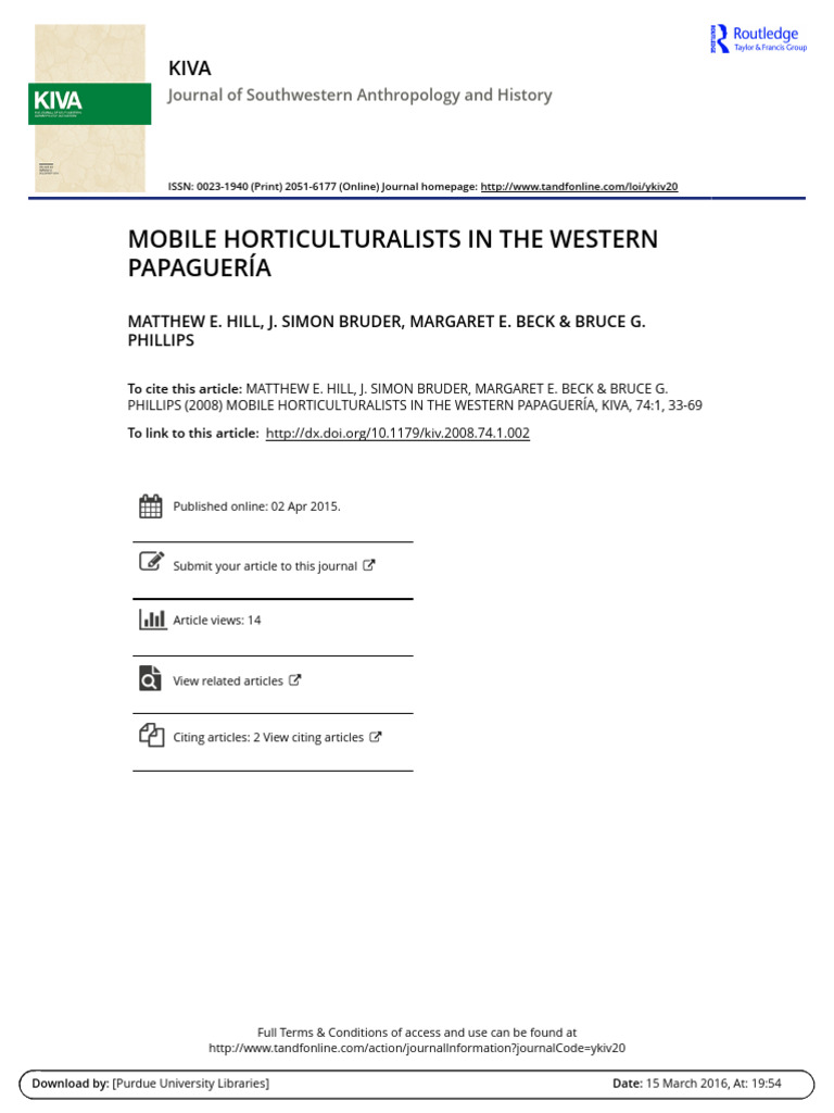 Hill Et Al Kiv.2008.74.1.002 | PDF | Archaeology
