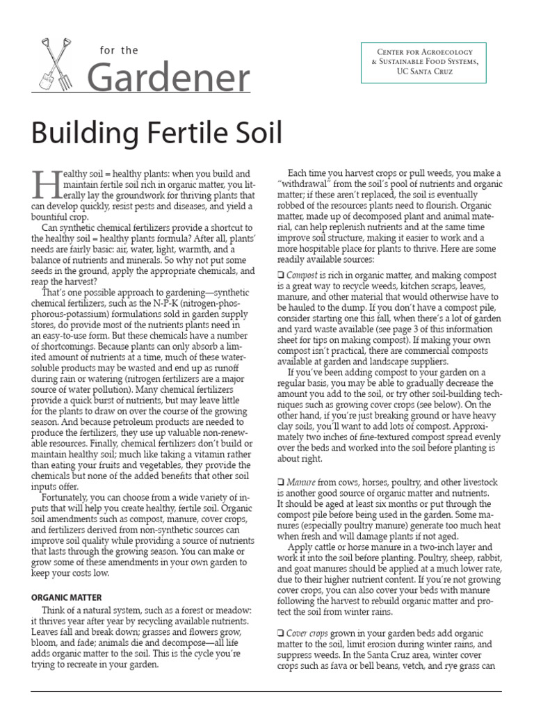 Fertile Soil | PDF | Compost | Soil