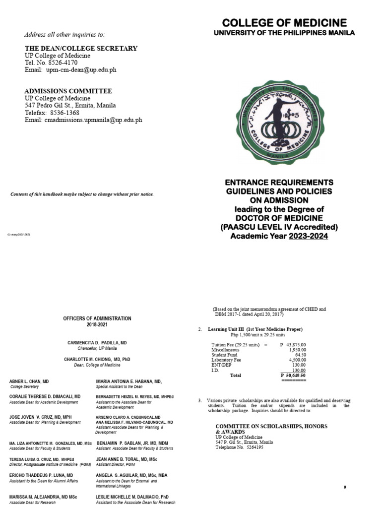 UPCAT Admission Brochure | PDF | Medical School | University And ...