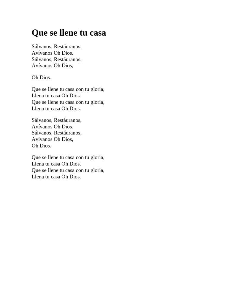 Que Se Llene Tu Casa | PDF
