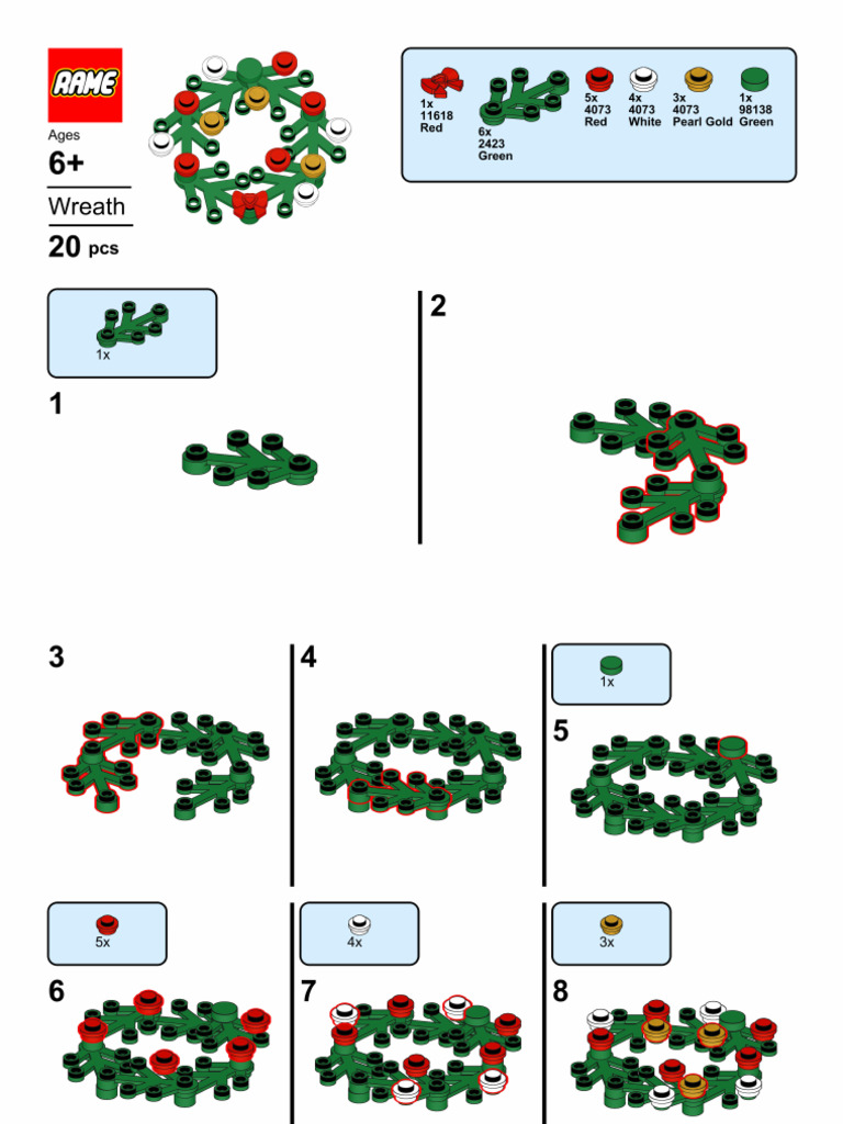 LEGOBrick Wreath - Building Instruction | PDF