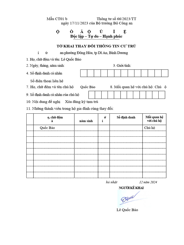 Mẫu CT01 _66 | PDF