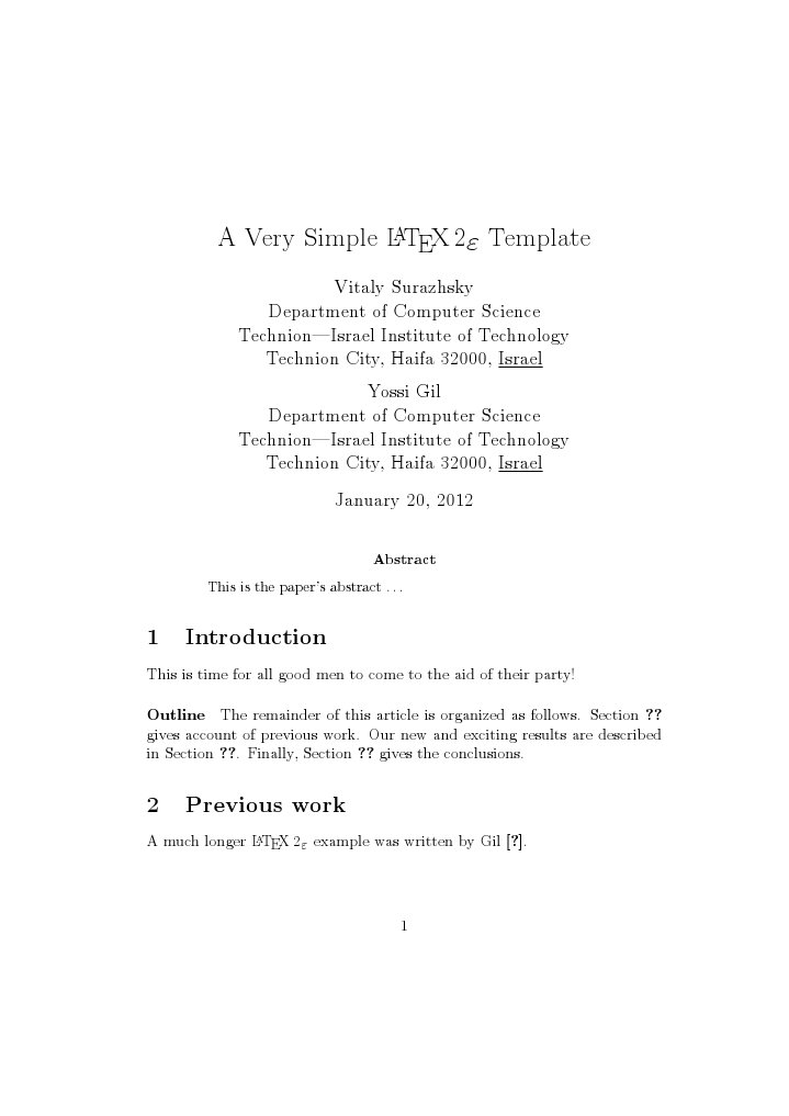 Simple LaTeX2ε Template Guide | PDF