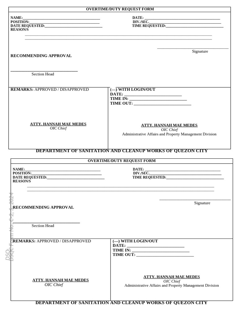 OT FORM(AAPMD) | PDF