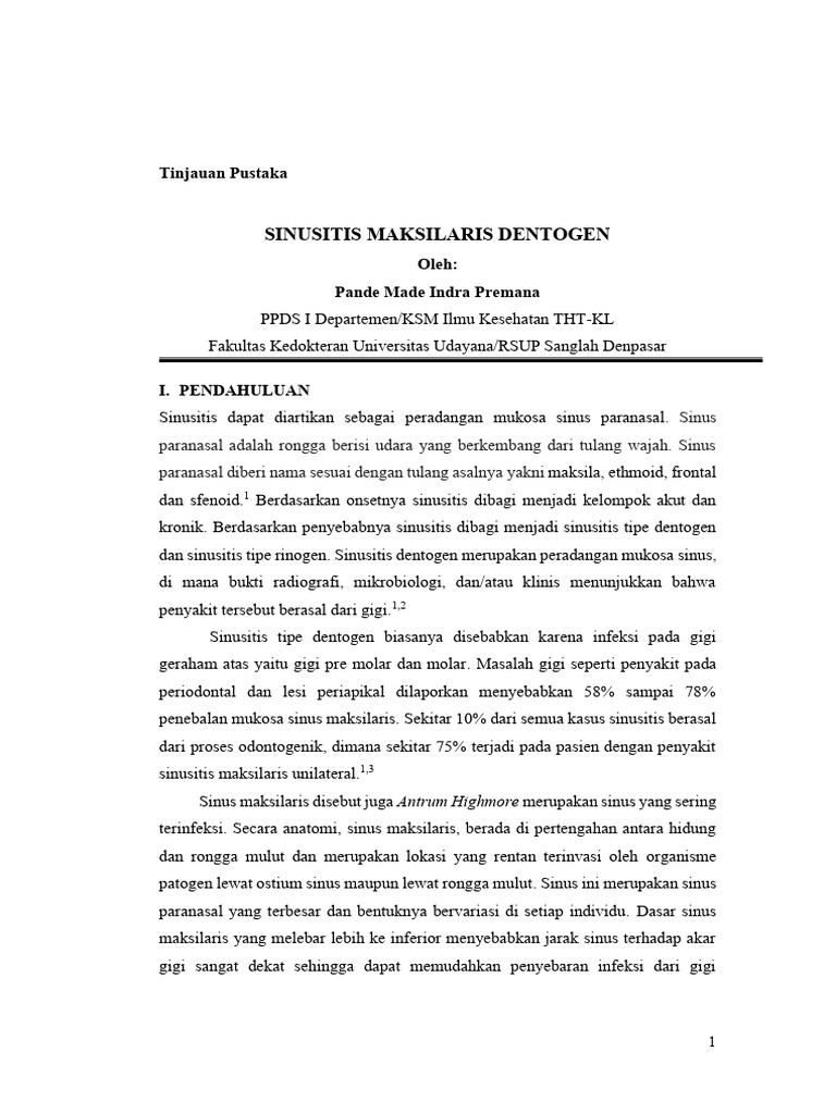 Sinusitis Maksilaris Dentogen | PDF