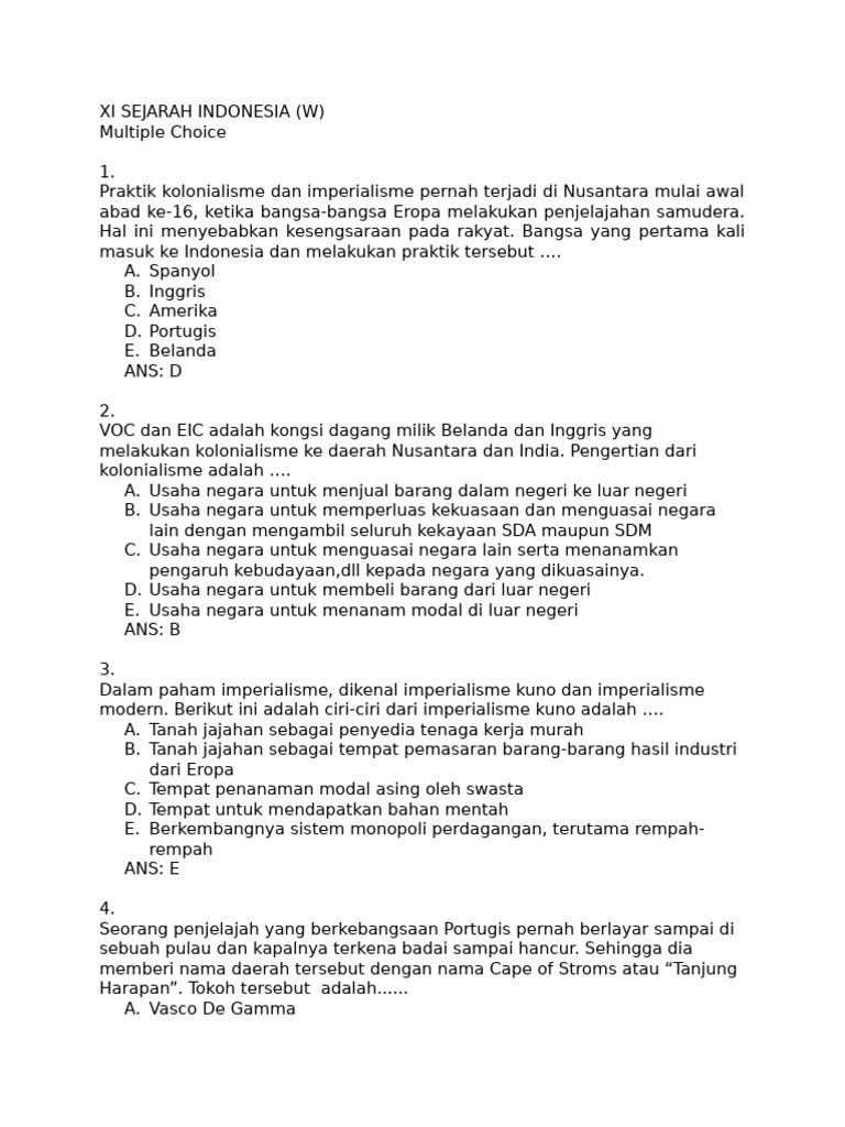 Sas Sejarah Kelas Xi | PDF