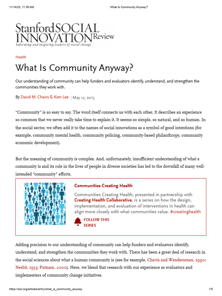 What Is Community Anyway | PDF | Community | Immigration