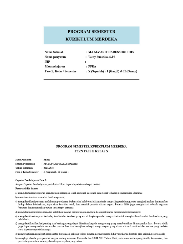 PROMES Kurikulum Merdeka | PDF