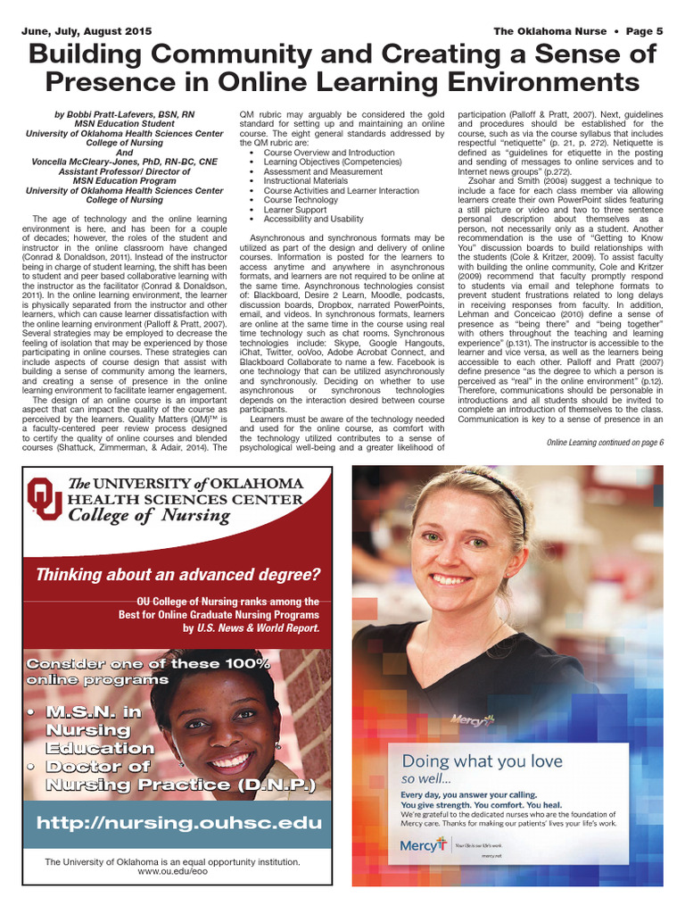 Building community and creating a sense of presence in online learning ...