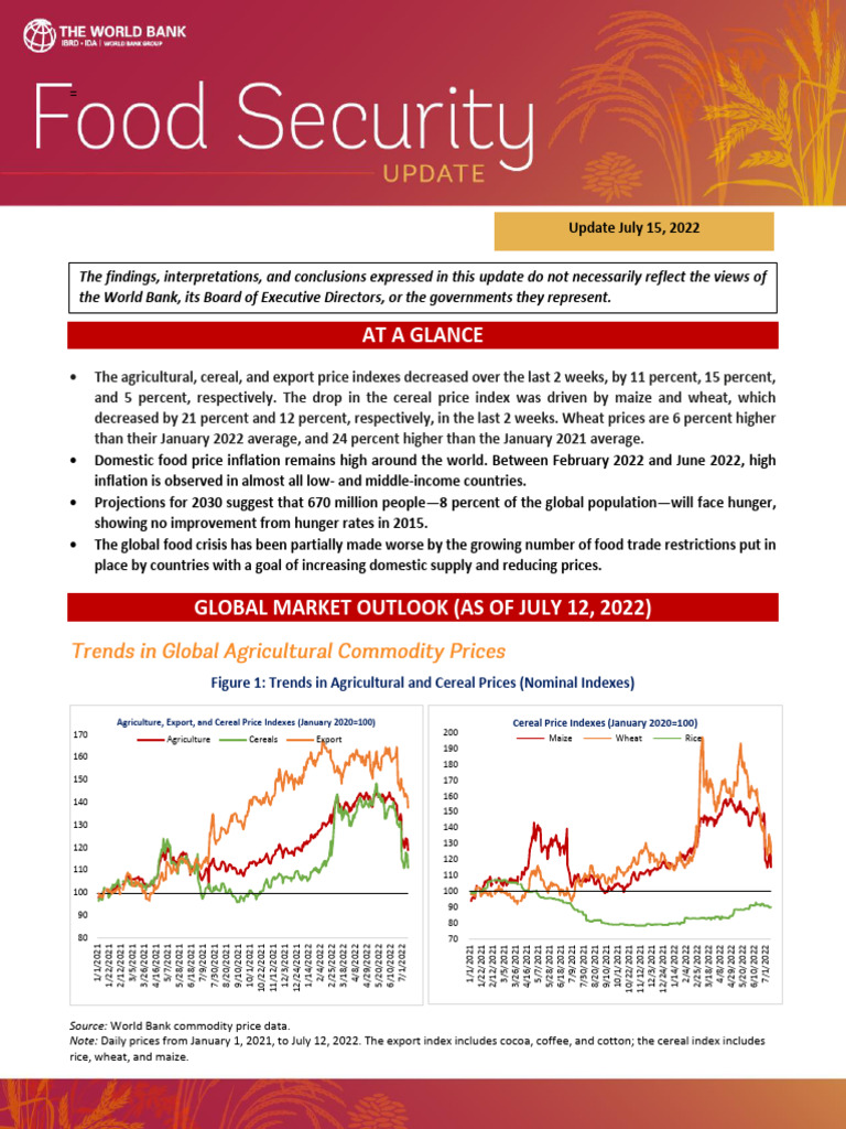 Food Security Update | PDF | Inflation | Consumer Price Index