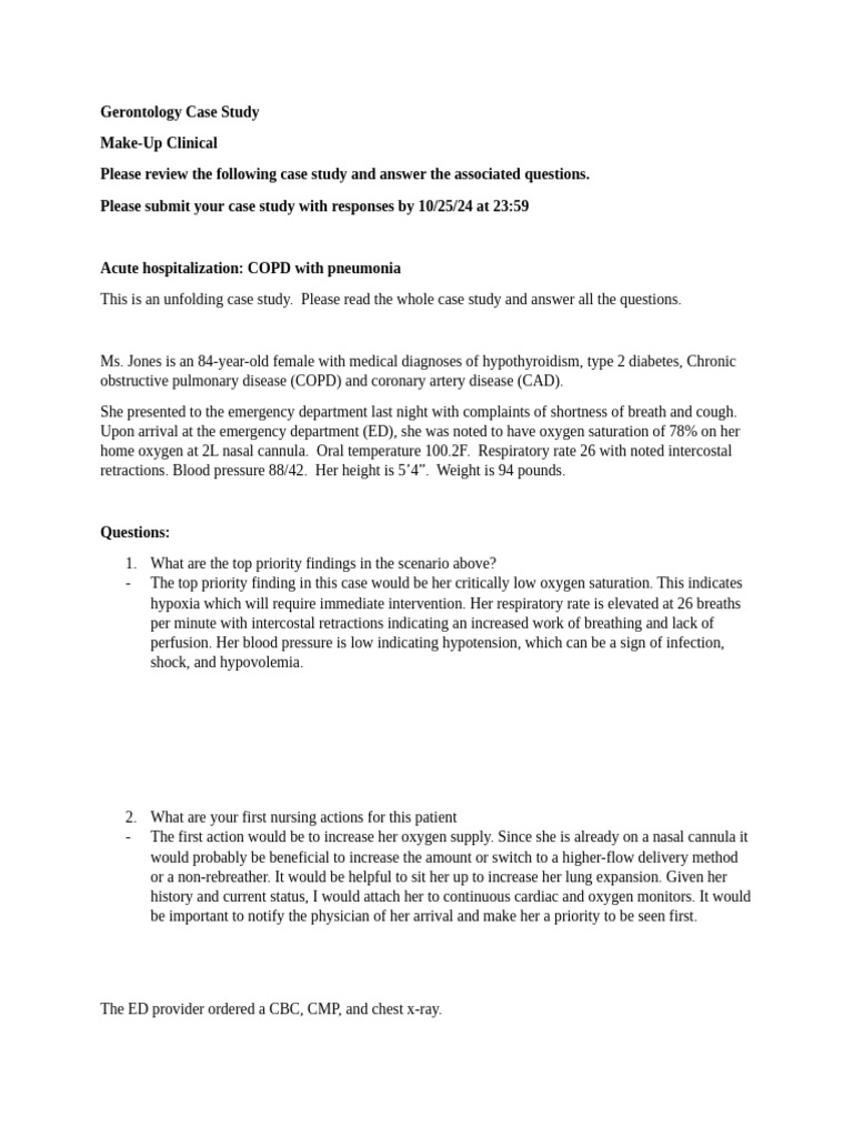 Gero Clinical Make Up Case Study | PDF | Lung | Pneumonia