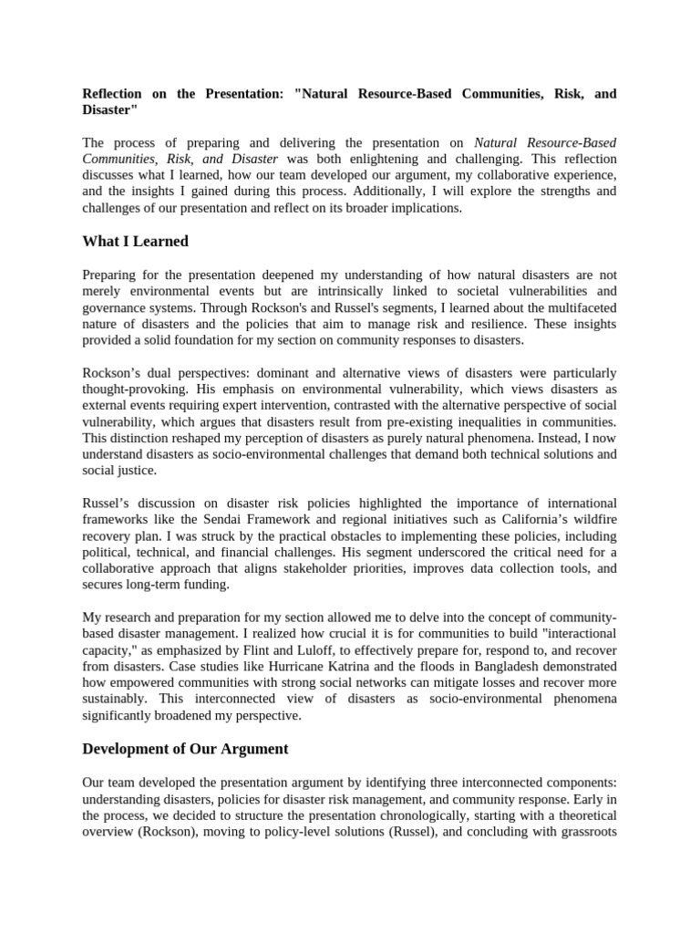 Insights on Disaster Management Strategies | PDF | Sustainability | Policy