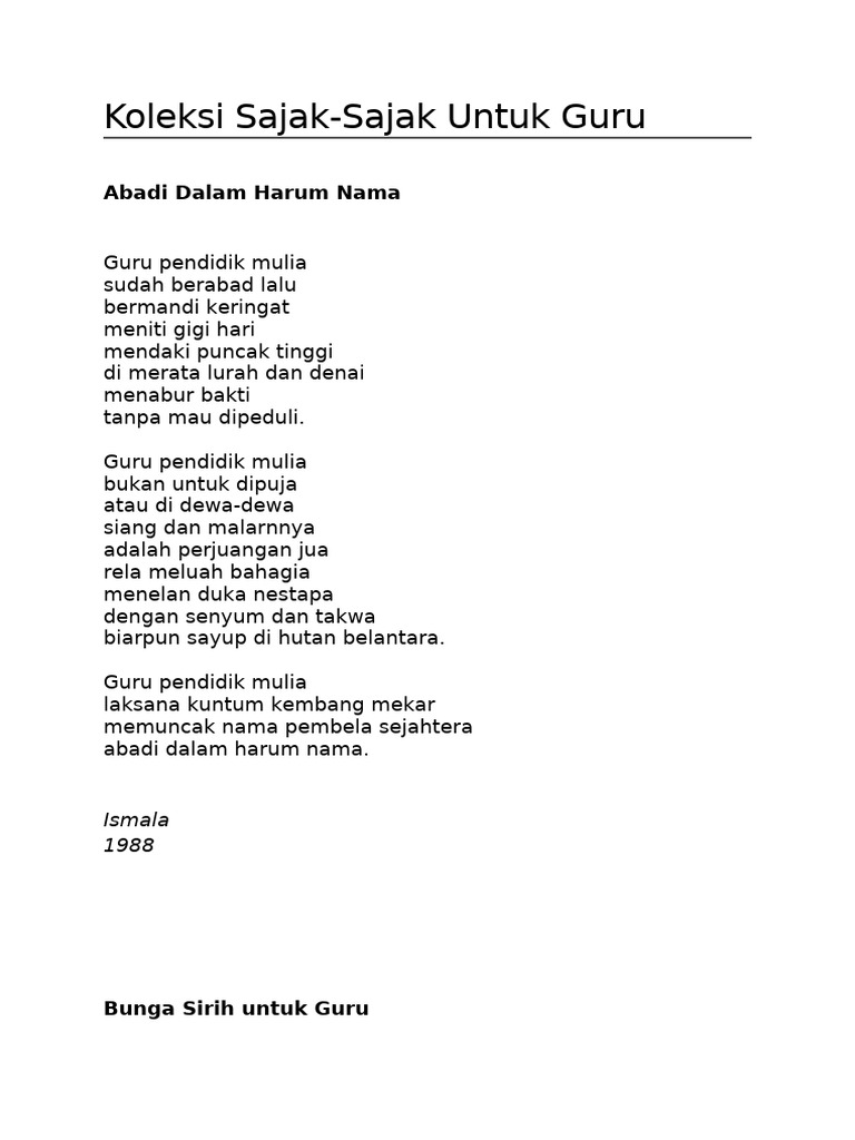 Sajak Guru | PDF