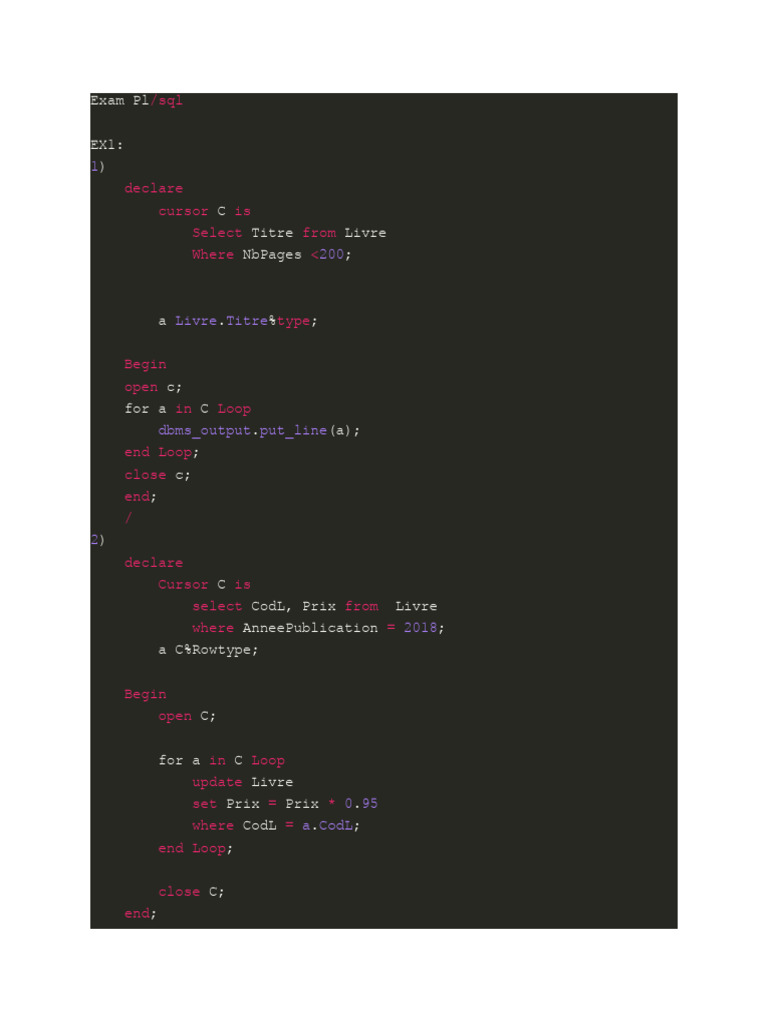 PL/SQL for Database Developers | PDF