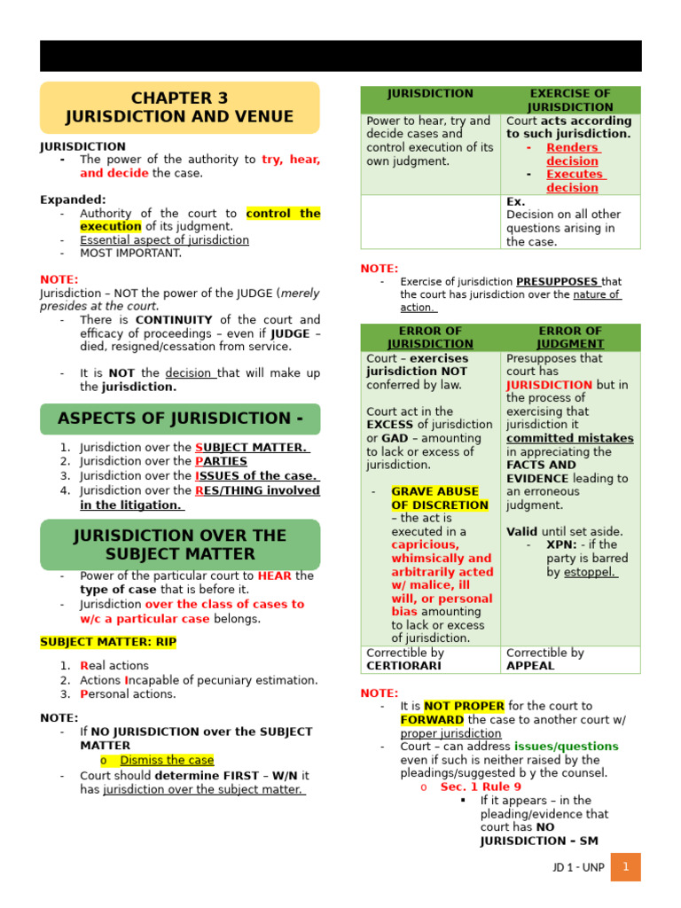 JURISDICTION | PDF | Jurisdiction | Judgment (Law)