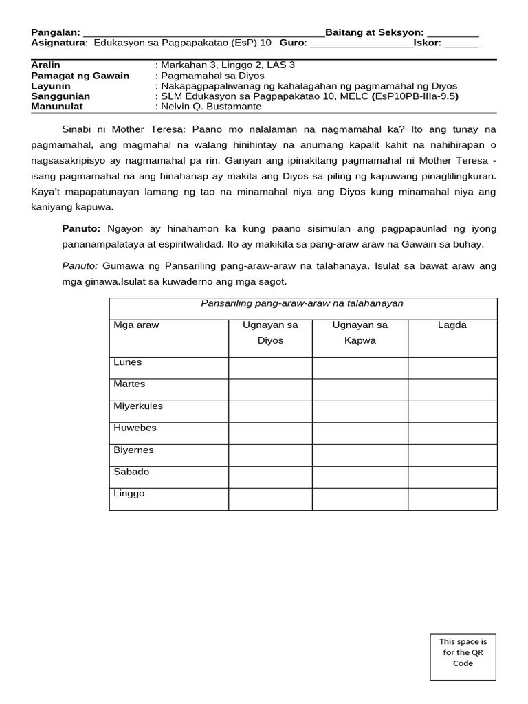 EsP10 LAS-Q3-WEEK2-LAS 3 | PDF