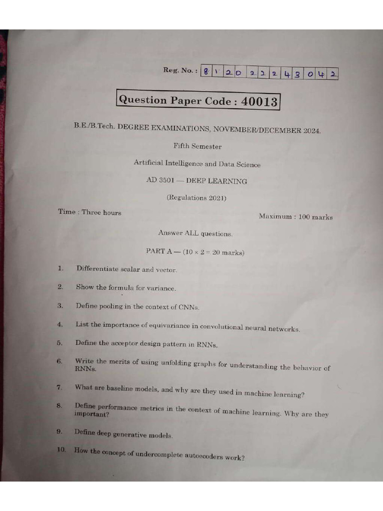 Deep Learning Question P | PDF