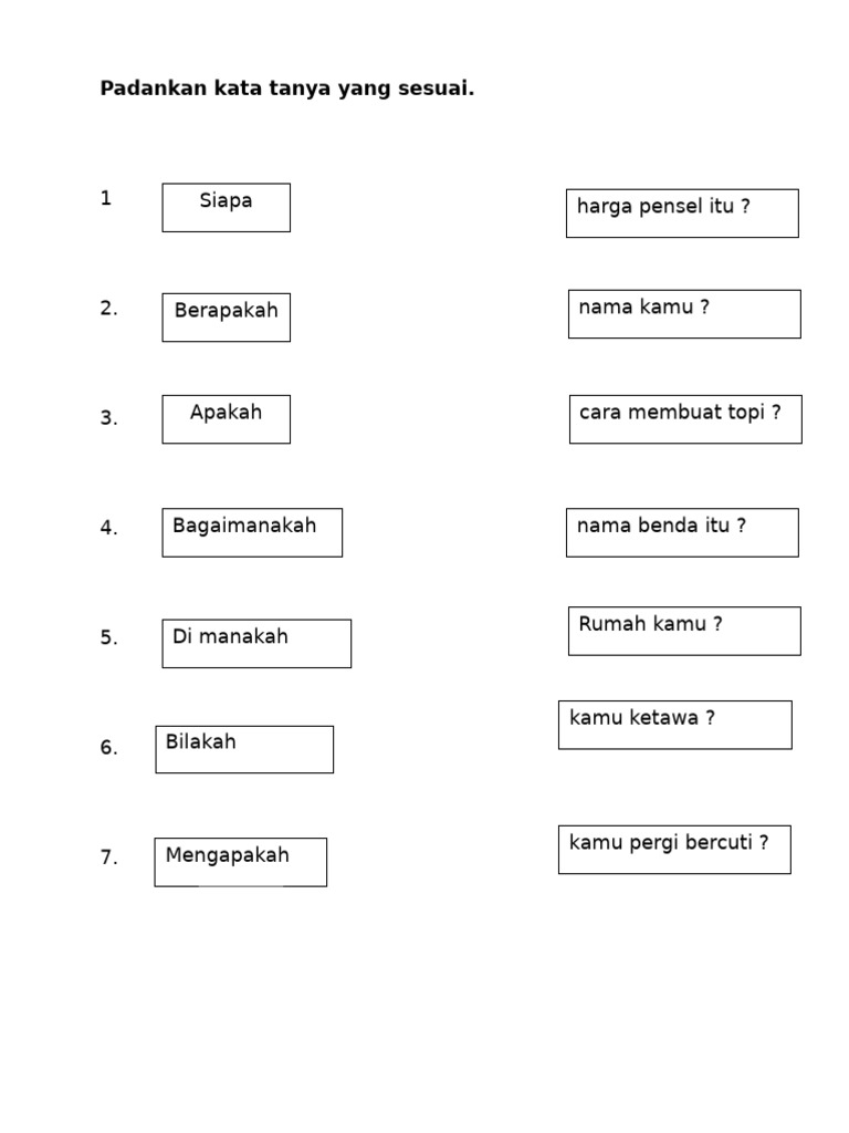 Latihan Kata Tanya 2 | PDF