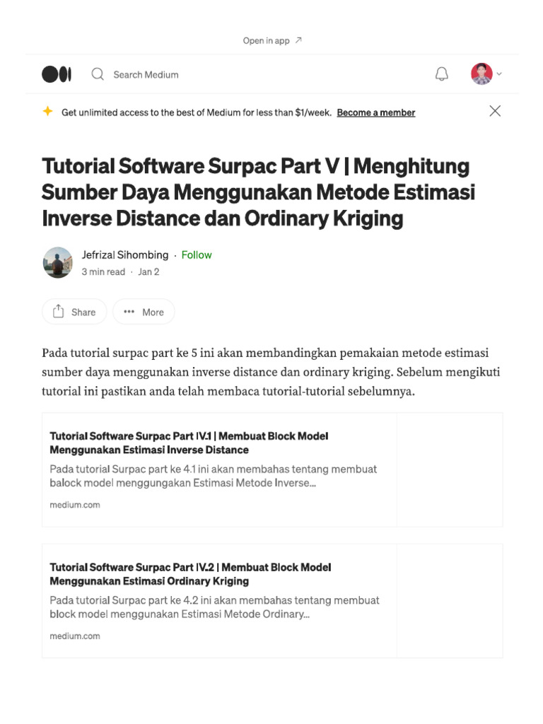 Part 5 Resource Estimation Using Ordinary Krigging - IDM | PDF