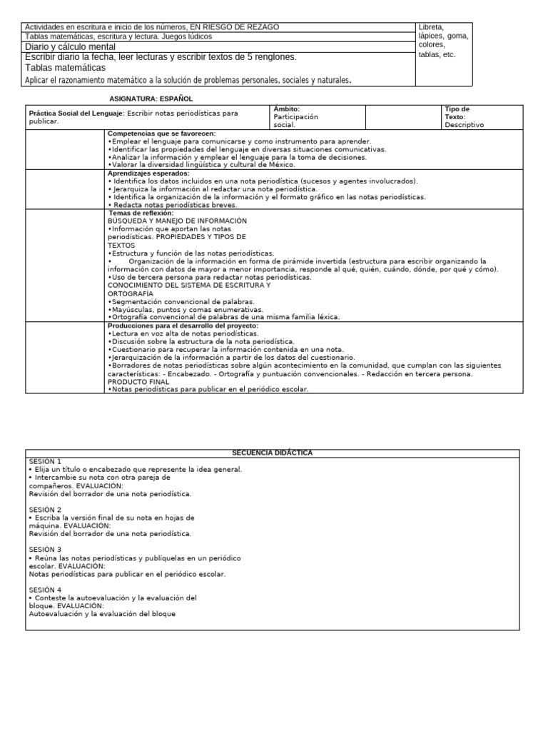 Semana 41 Cuarto Grado | PDF | Evaluación | Escritura