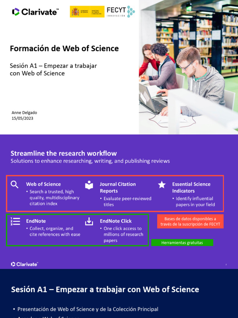 Fecyt Wos Sessiona1 Empezar a Trabajar Con Web of Science | PDF | World ...