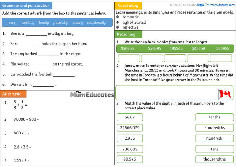 Year_5_Test_A_Day_1_TME | PDF | Syntax | Language Mechanics