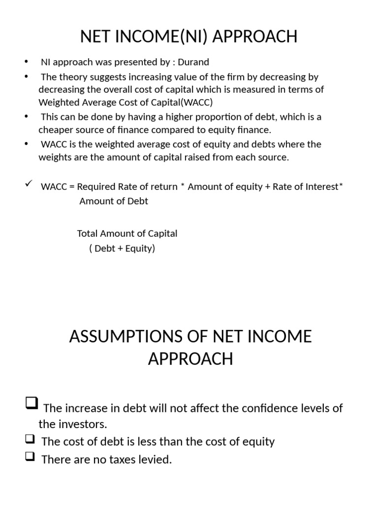 Net Income (Ni) Approach | PDF