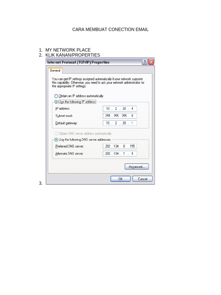 Cara Membuat Conection Email | PDF