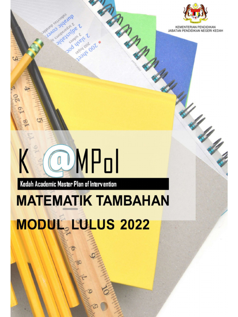 2022 Modul Lulus Jpn Kedah Matematik Tambahan | PDF | Function (Mathematics) | Quadratic Equation