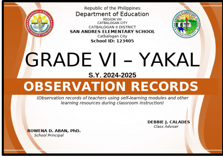 Observation Records for Grade VI Class | PDF