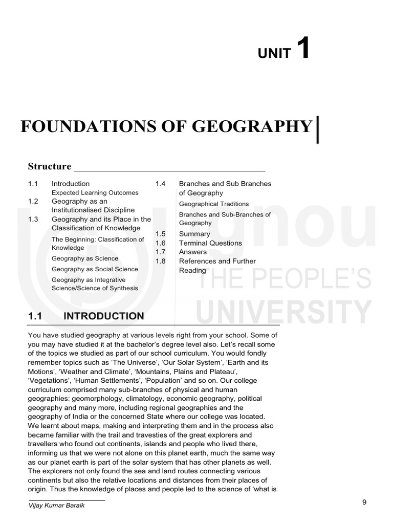 Unit 1 geo | PDF | Geography | Social Sciences