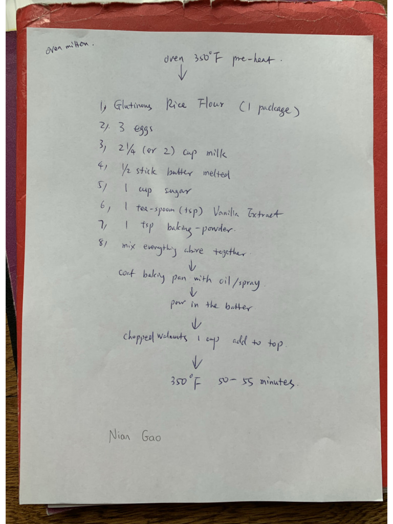 Nian Gao Recipe | PDF