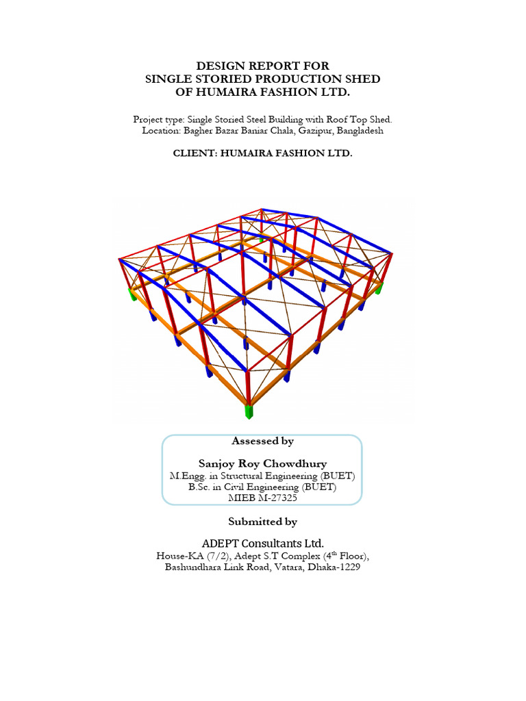 Design Report - Single Storied Steel Shed | PDF | Beam (Structure) | Earthquakes