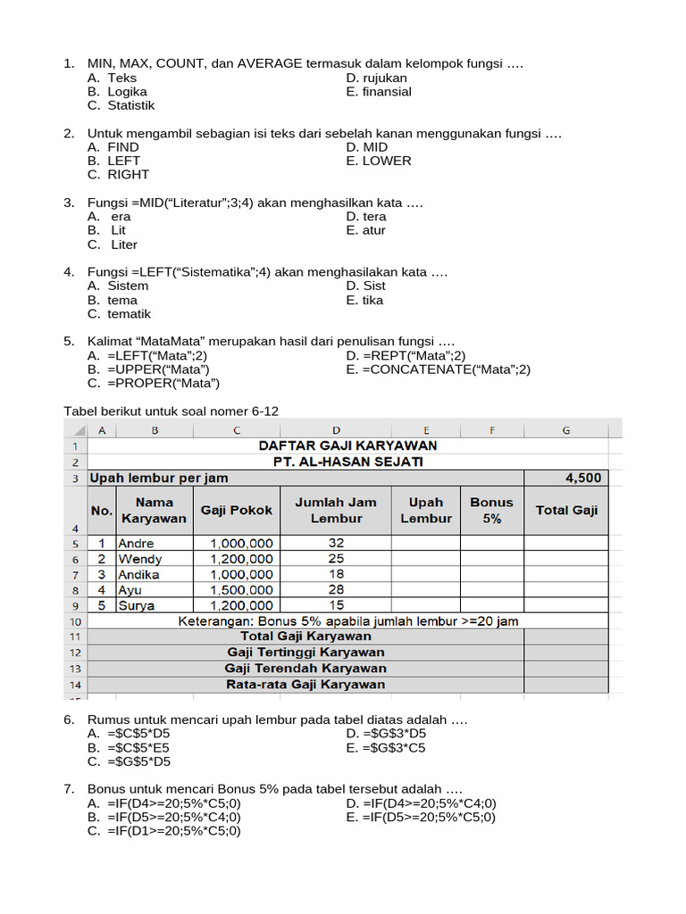 SOAL PAS GANJIL KELAS XII TIK 2024-2025 | PDF