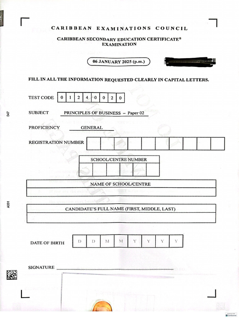 CSEC POB January 2025 Paper 2 | PDF
