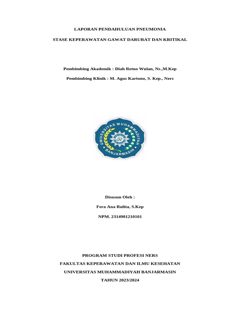 LP PNEUMONIA ICU | PDF