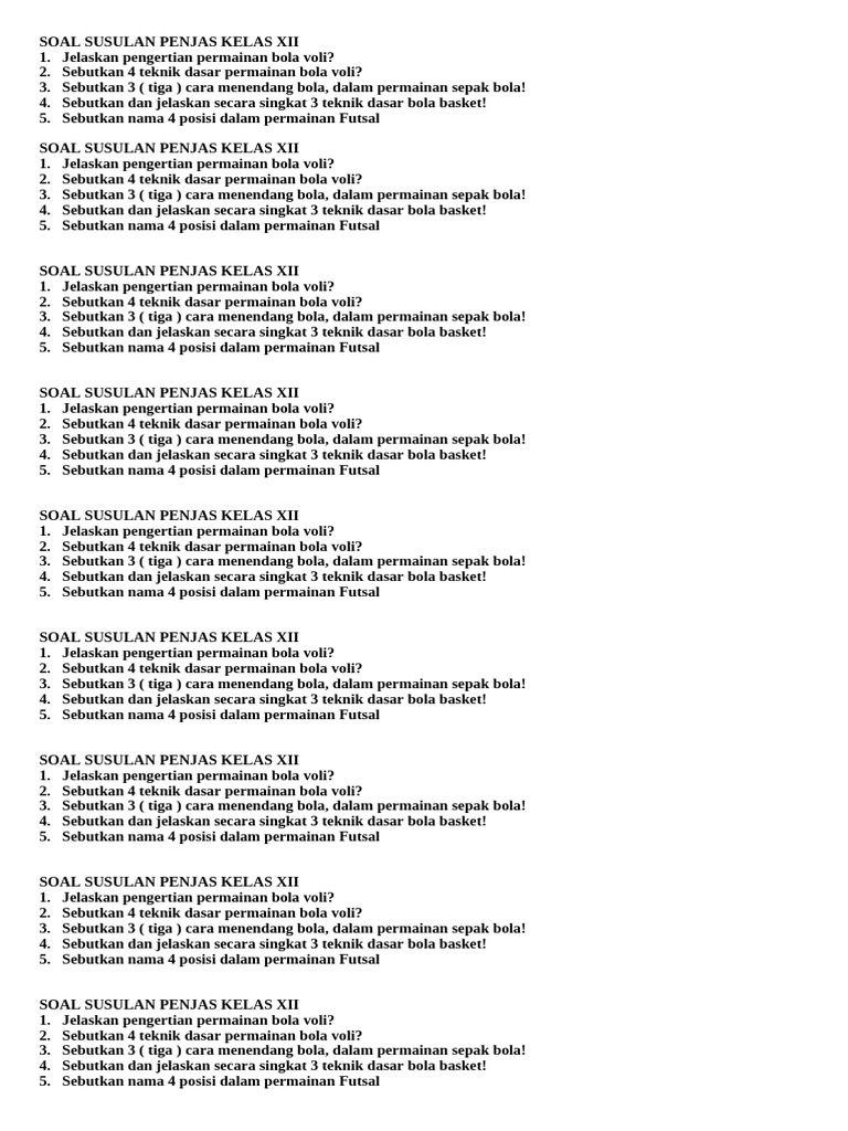 Susulan Penjas | PDF