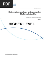 IB Math AA HL Formula Booklet 2025 | PDF | Area | Variance