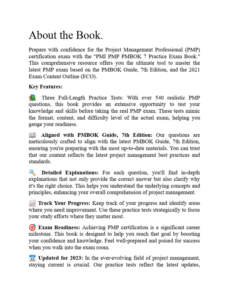 Pages From PMBOK-7 Practice Exam Book | PDF